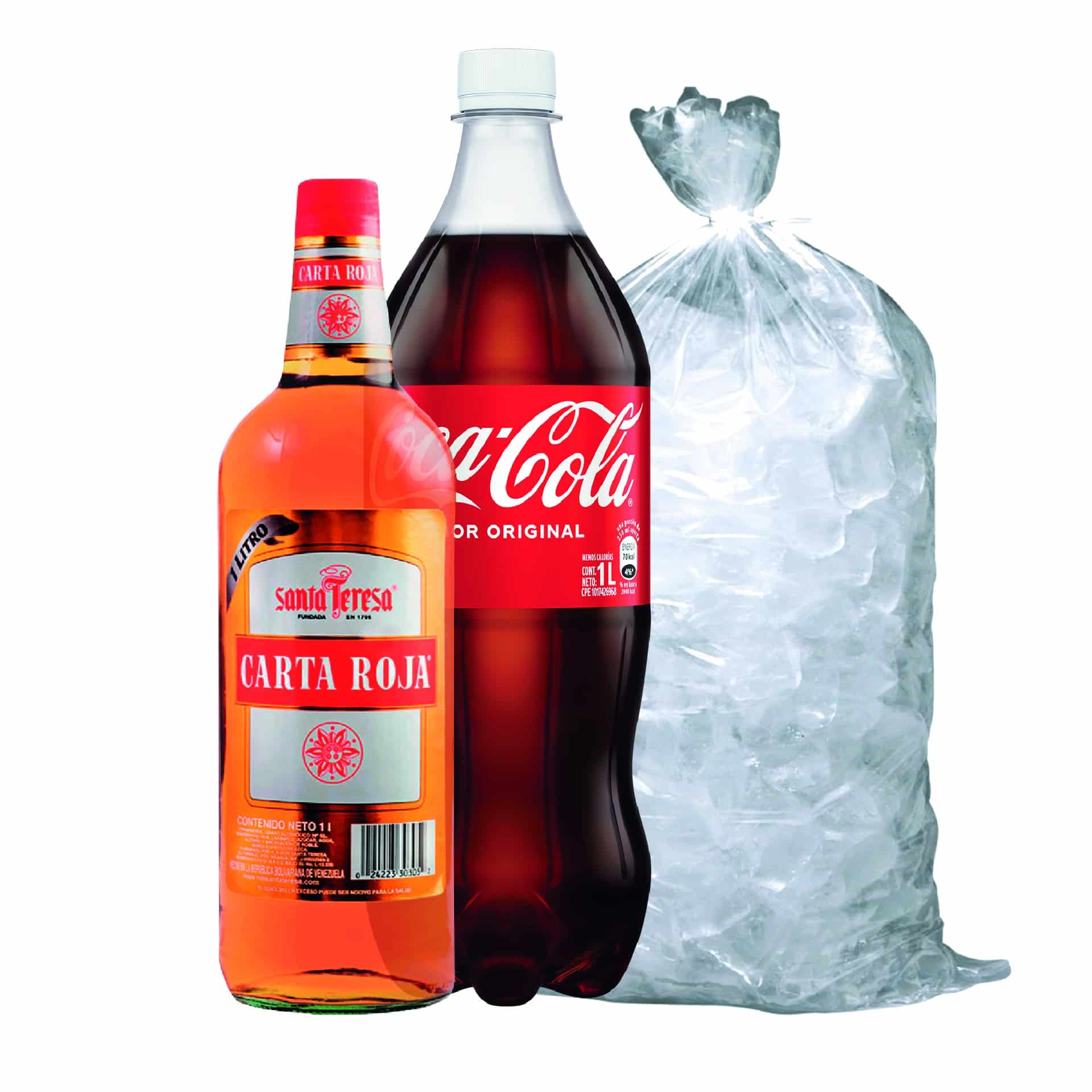 Ron Carta Roja Santa Teresa 1L + Refresco Coca-Cola Original 1 Lt ...