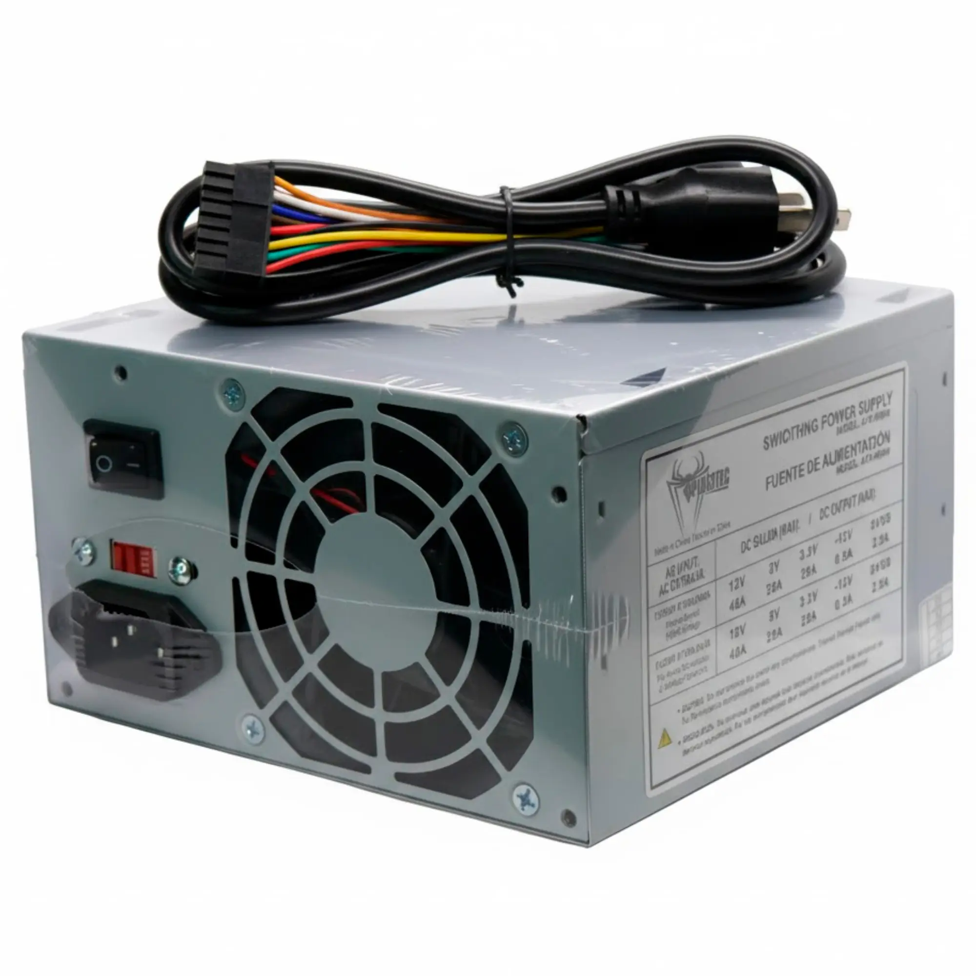 Fuente de Poder ATX 600W Sata 20+4 Pin Spidertec - 212global